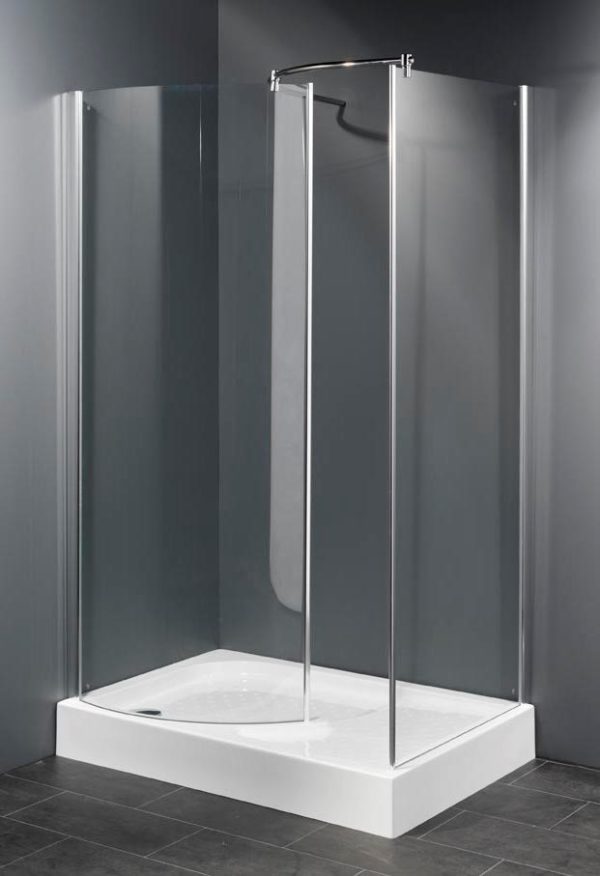 Set aanbieding inloopdouche + leisteenlook douchebak + sifon ...